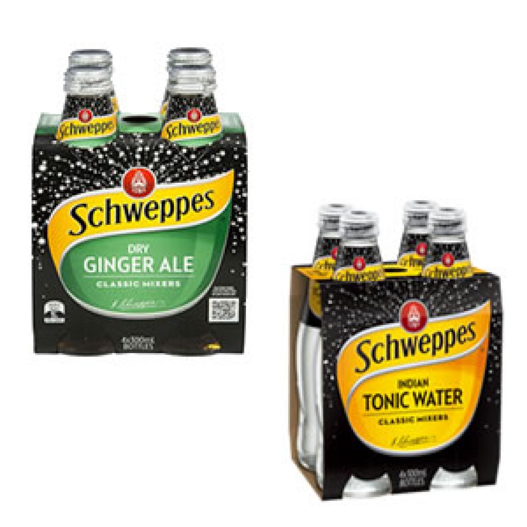 Schweppes 4 x 300ml Bottle Varieties @ IGA - $2.85 (1/2 Price)