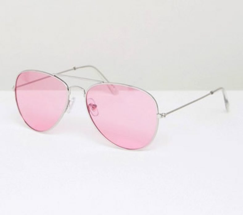 Jeepers Peepers Aviator Pink Tinted Sunglasses $18 @ ASOS