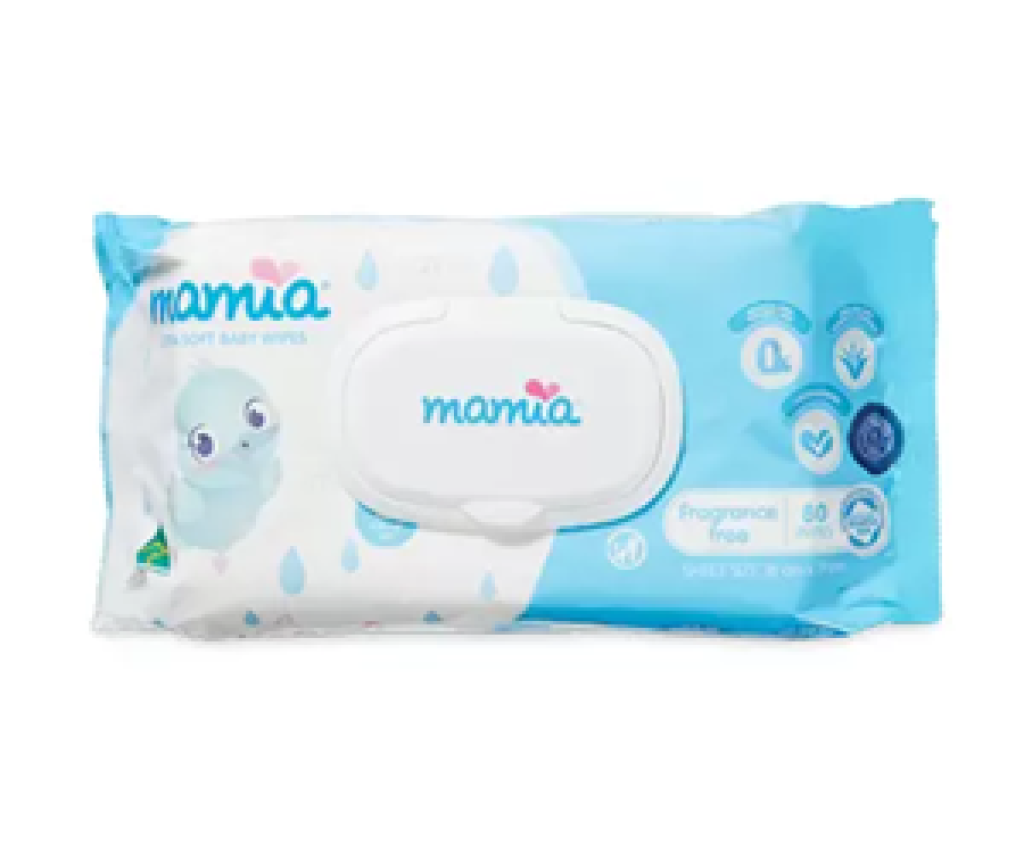 Mamia Baby Water Wipes 480 pack $11.99 @ ALDI
